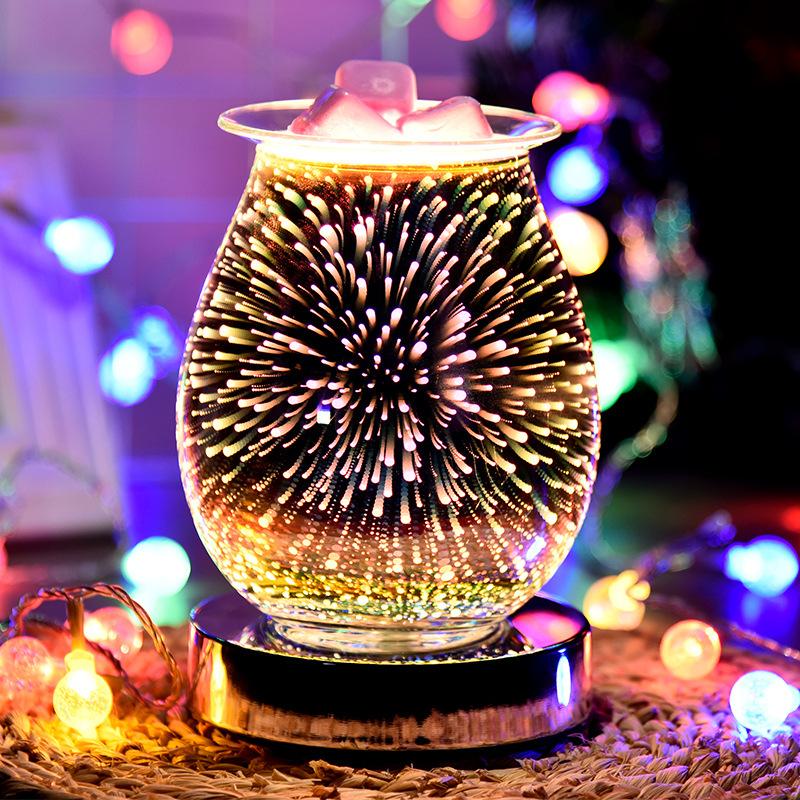 3D Firework Night Light Electric Home Aroma Electric Wax Melt Burner ...