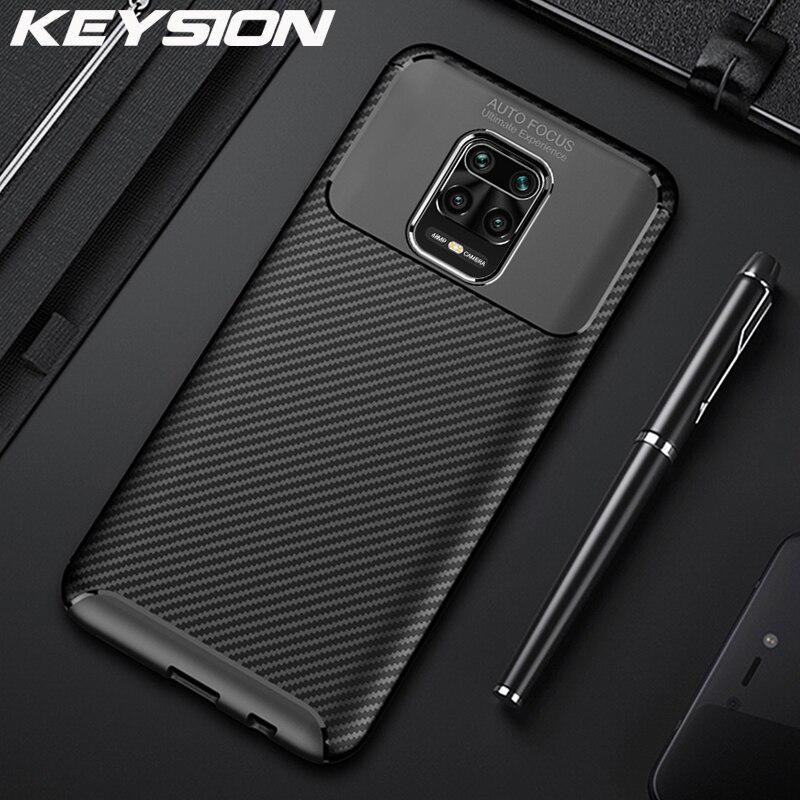 Buy KEYSION Carbon Fiber Silicone Case for Xiaomi Redmi Note 9s Note 9 ...