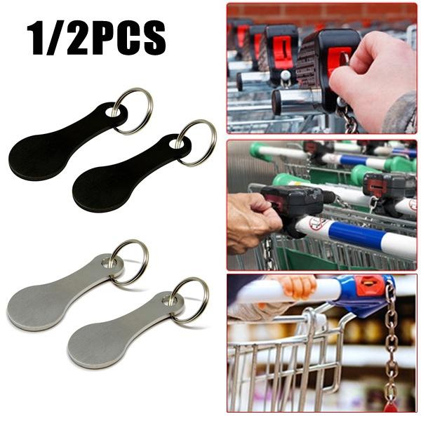 2PCS Metal Aluminum Alloy Key Ring Shopping Trolley Tokens, Key Ring ...