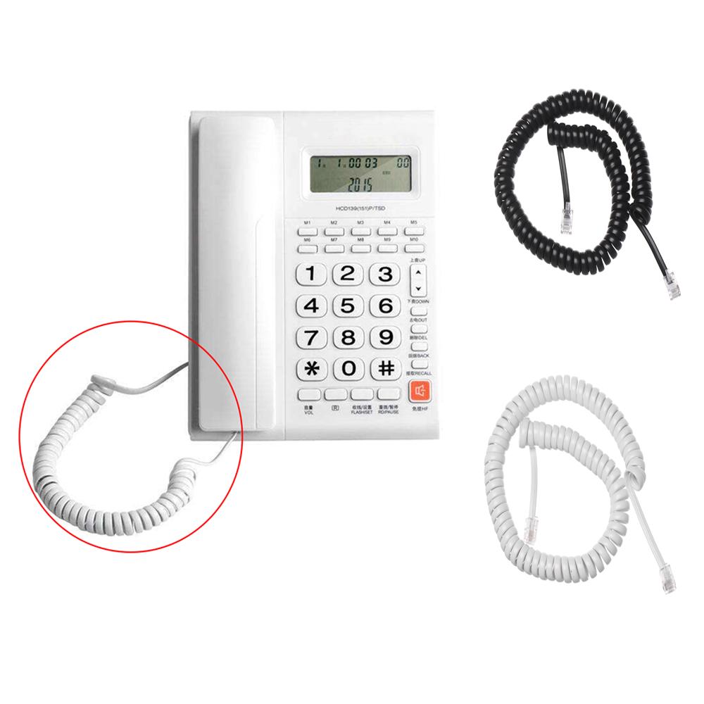 White Spiral Cable Coiled Phone Curve Handset Line Connector Wire ...