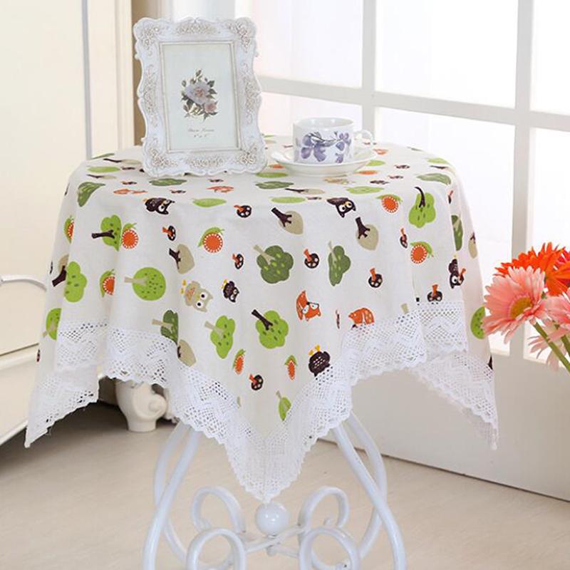 Multi-function Mushroom Tree European Style Linen Tablecloth Printing ...