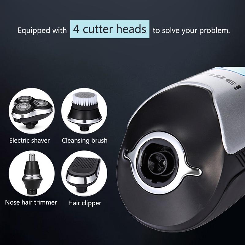 Buy Kemei 4in1 Men's Washable Rotate Shaver Electric Razor for Men ...