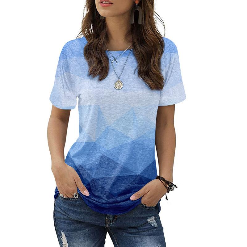 Buy Women Fashion Soft Material Short Sleeve T-Shirt Casual Round ...