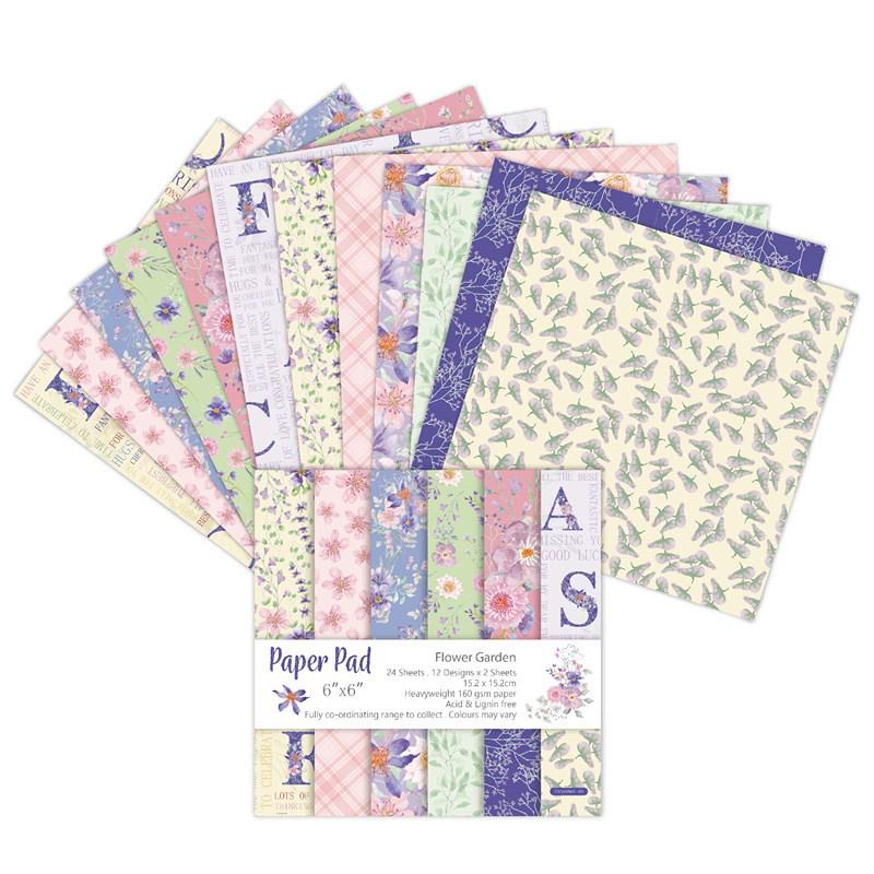 Buy 24 Sheets Flower Craft Paper Pads Cutting Dies Art Background ...