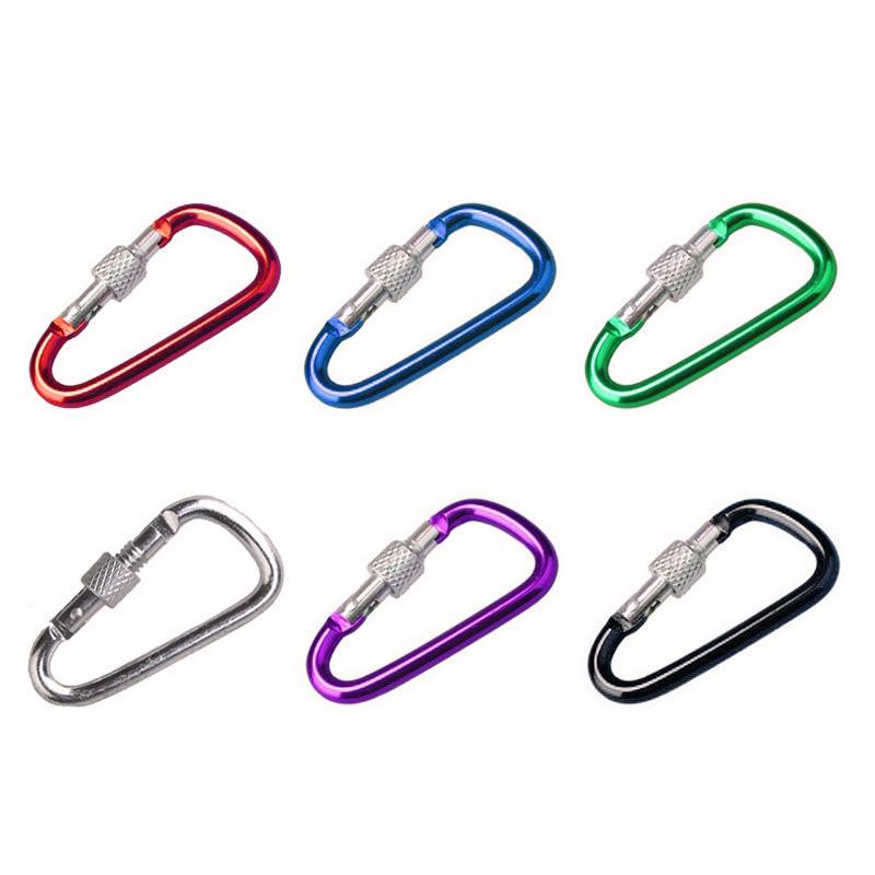 Outdoor Camping Hiking Aluminum Keyring Carabiner D-Ring Key Chain Clip ...