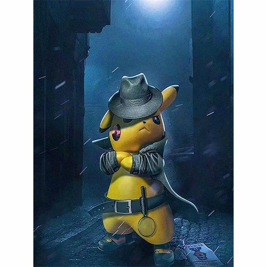 Buy 5D DIY Full Drill Diamond Painting Western Cowboy Pikachu Diamond ...