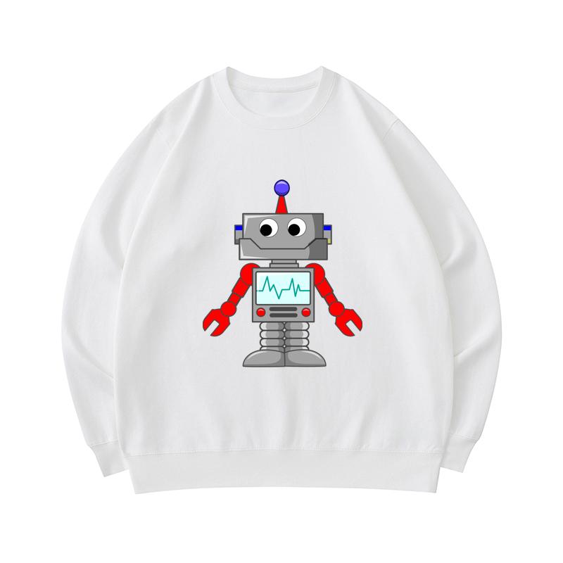Buy Men's 300 GSM 100% Cotton Sweatshirt Kids Robot Bot Print Street ...