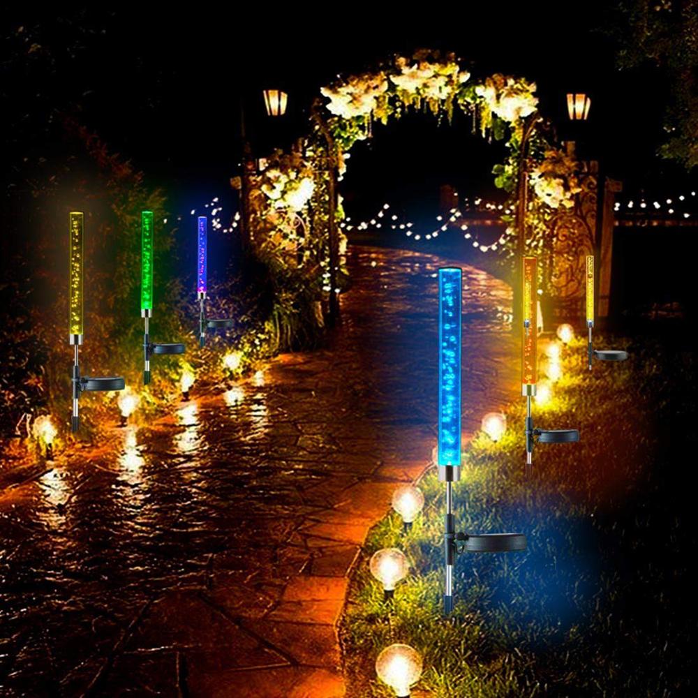 Buy Outdoor Solar Garden Lights, 2 Pack Solar Tube Lights Solar Acrylic ...