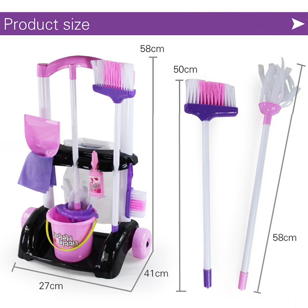 Buy Kids Play Cleaning & Housekeeping Toy Play Set With Mop, Bucket ...