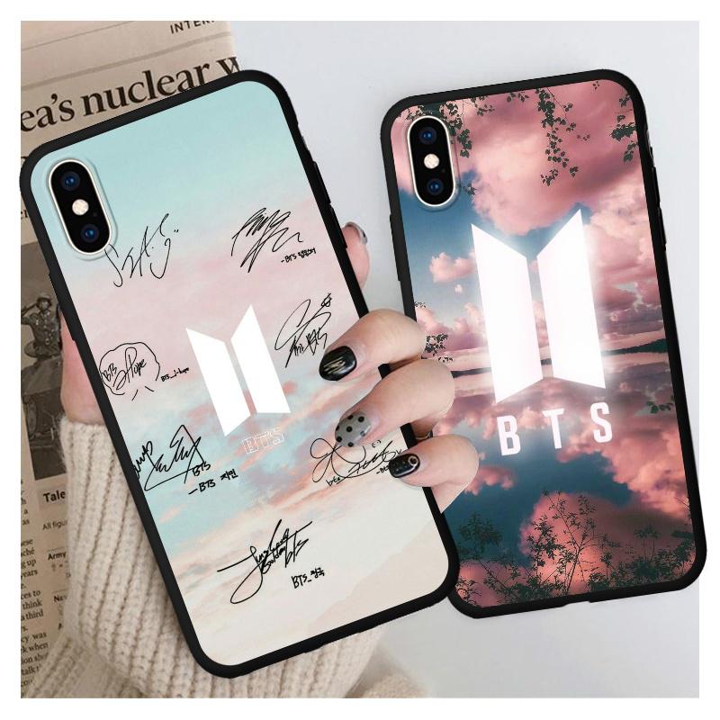 Buy BTS LOGO Soft TPU Phone Covers For iPhone XS Max For Samsung ...