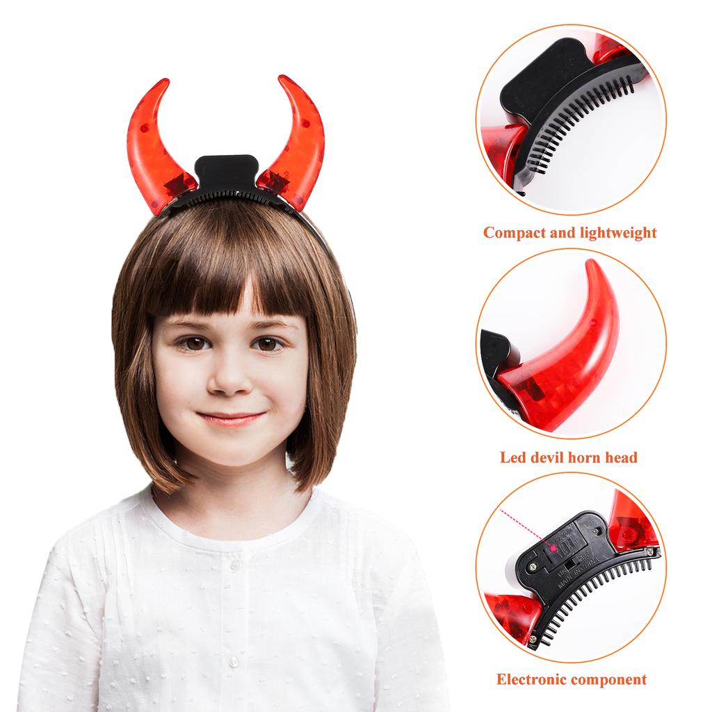 Buy 2pcs Devil Horn Headbands Funny Decorative Creative Halloween ...