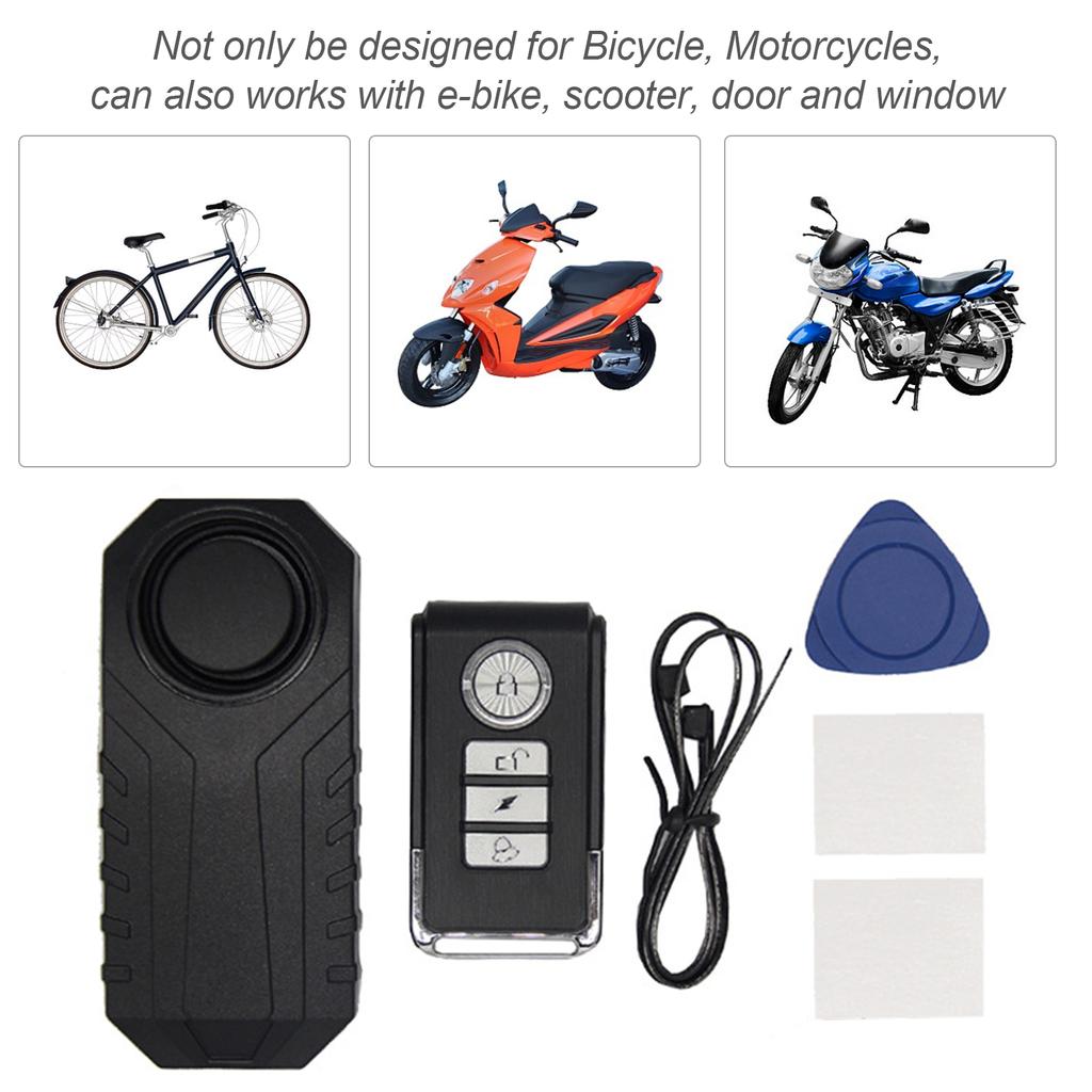 Buy 113dB Wireless Anti-Theft Vibration Alarm Motorcycle Bicycle ...