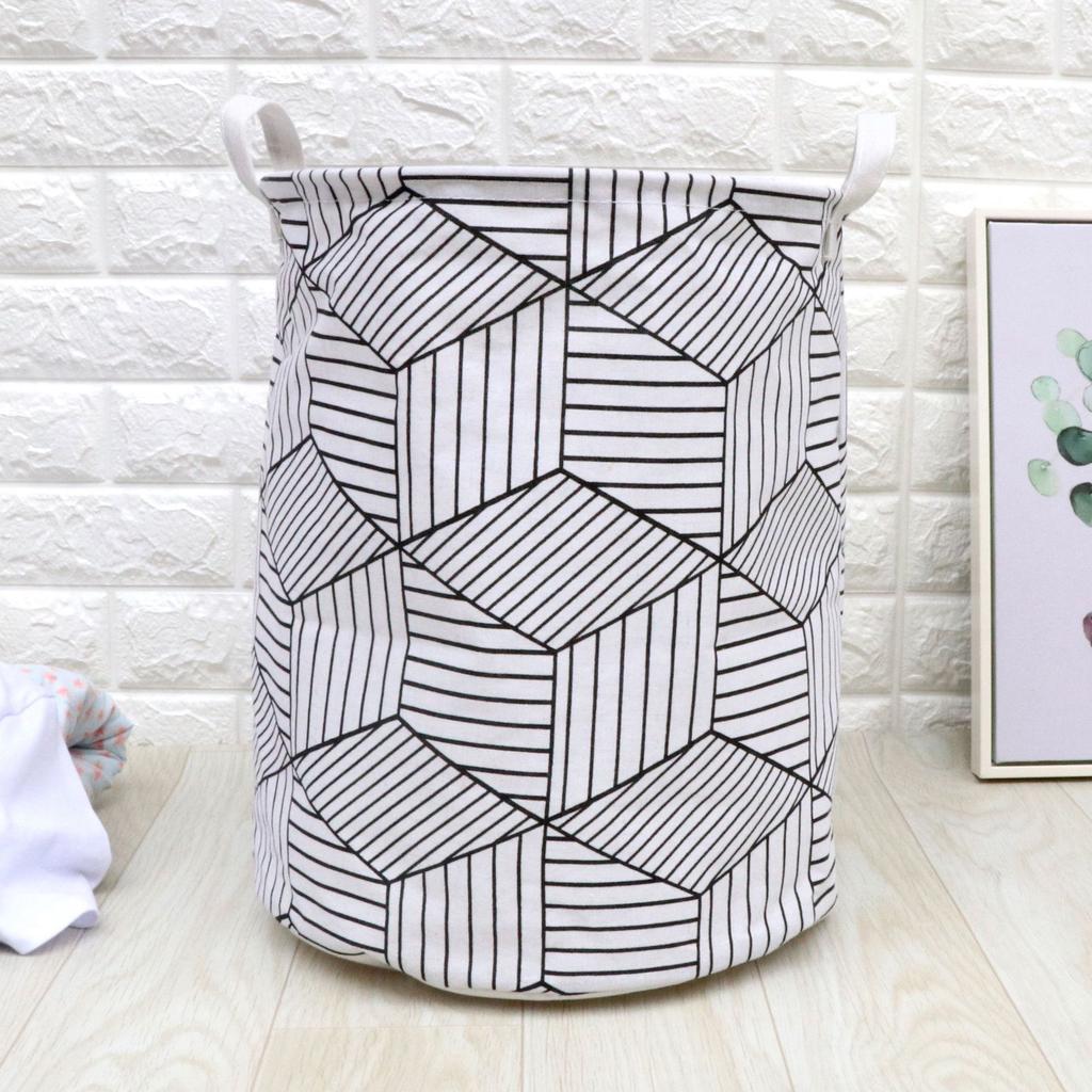 Large Geometric Shape Laundry Basket Waterproof Folding Dirty Clothes ...