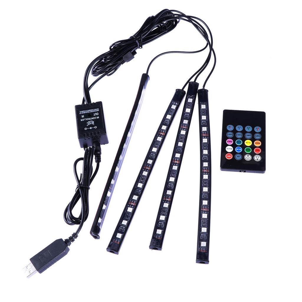 Buy 1 Pc Remote Control Wireless 12 LED Multi Color Car Interior LED ...