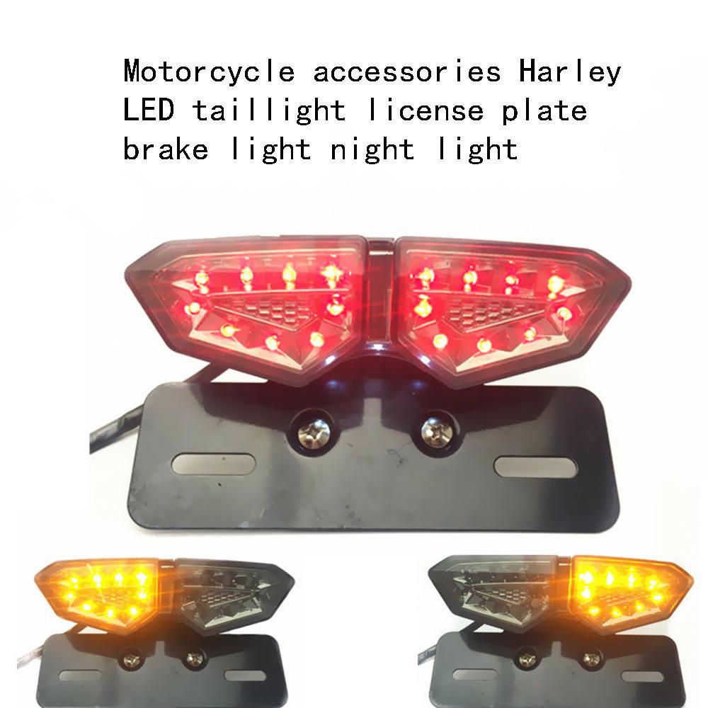 Buy Motorcycle Bike LED Stop Brake License Plate Rear Tail Light Smoke ...