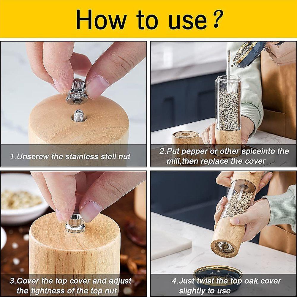 Buy Acrylic Manual Particle Grinding Bottle Salt And Pepper Grinder ...