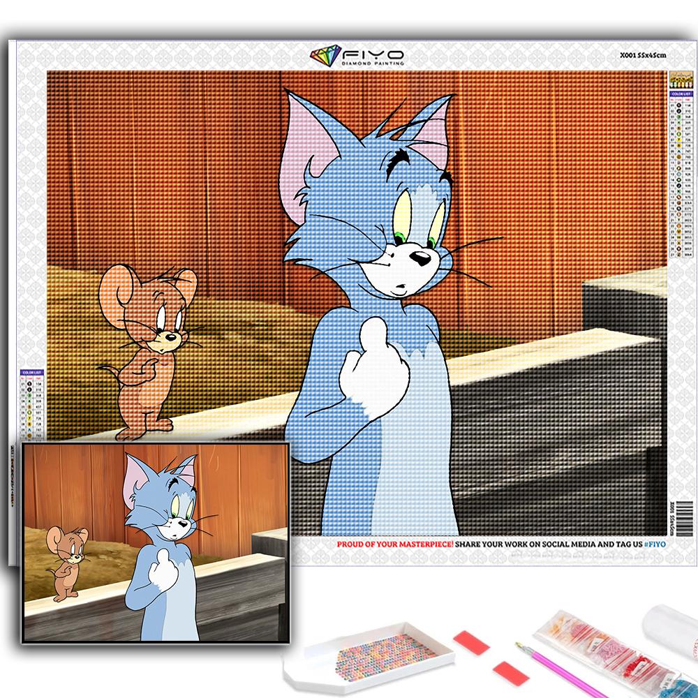 Buy 5D DIY Diamond Embroidery Tom and Jerry Diamond Painting Mosaic ...