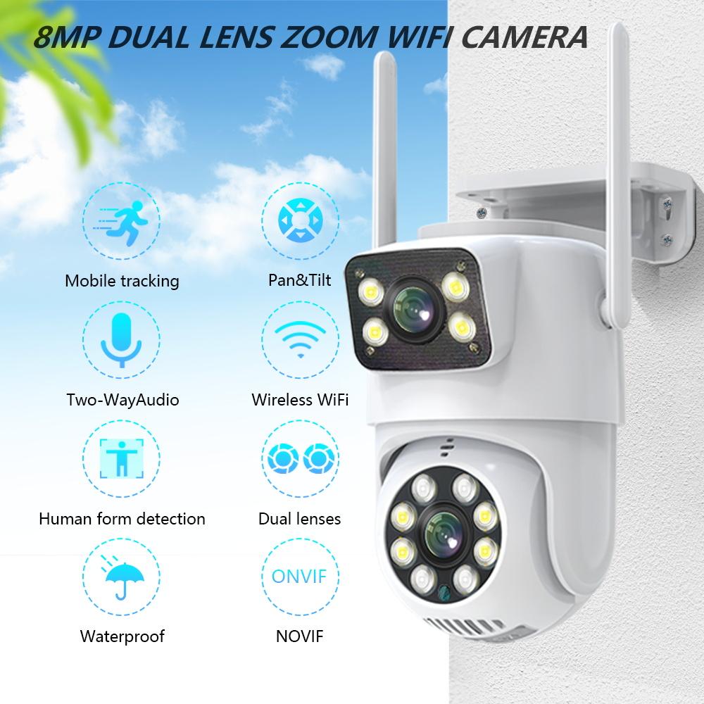 Cheap EVKVO 8MP 4K PTZ IP Camera, Outdoor Waterproof Dual Lens Dual ...