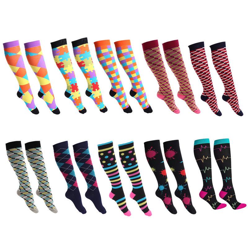 Outdoor Sports Pressure Socks Female Color Compression Socks Running ...