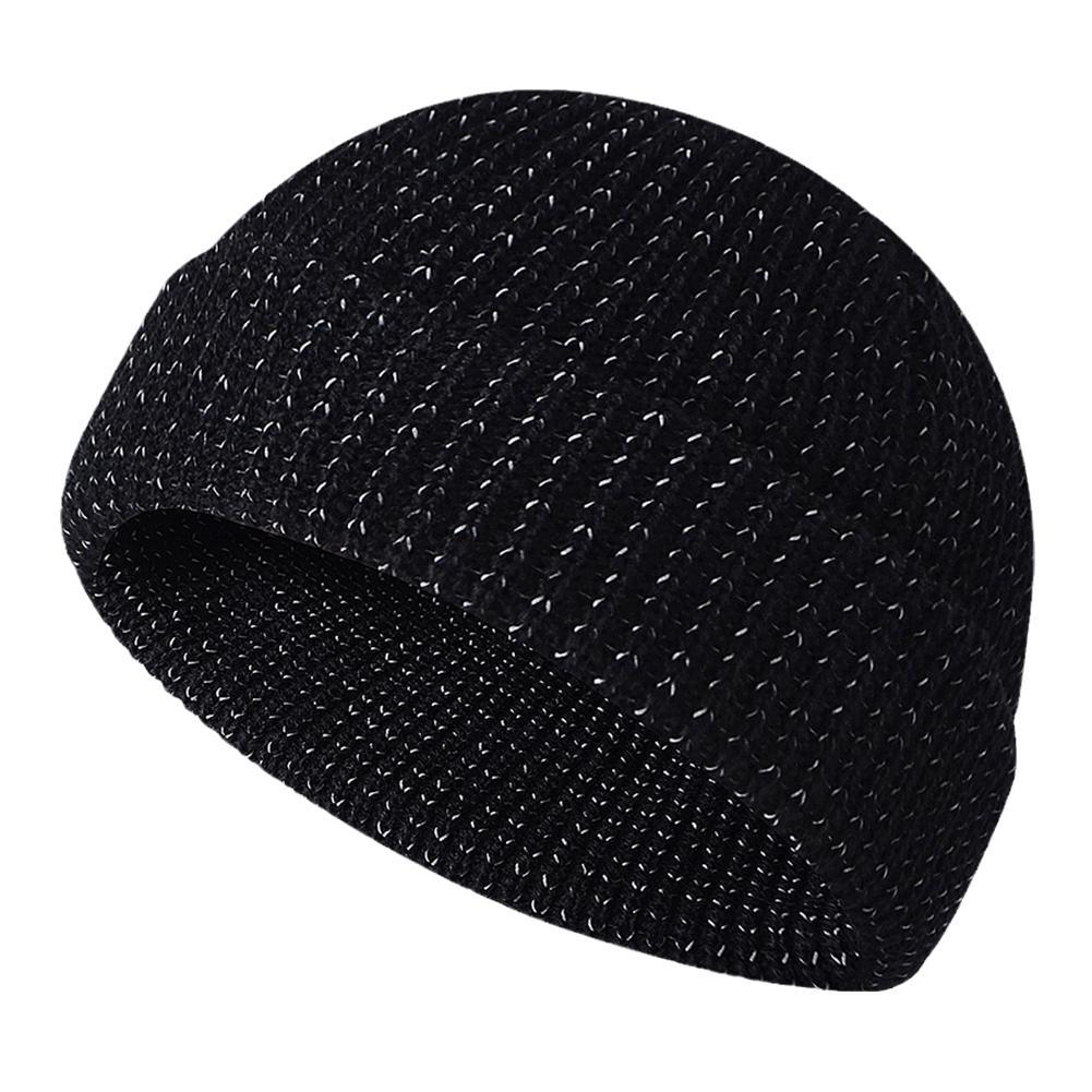 Buy Reflective Knitted Hats For Women Fall Winter Skullies Warm Bonnet ...