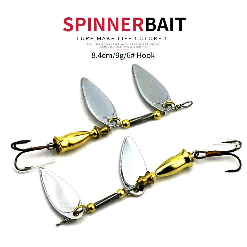 8.4CM 9G Spinner Fishing Lures Trout Spoon Wobbers CrankBait Bass Carp ...