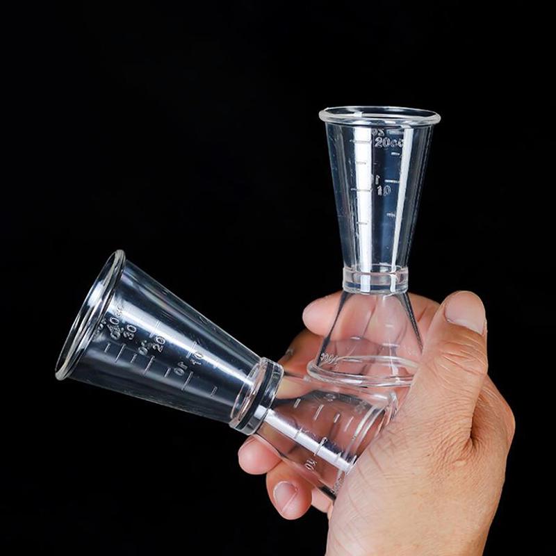 Plastik Jigger Tek Çift Kokteyl Şarap Kısa İçecek Bar Parti Ölçü Kupası ...