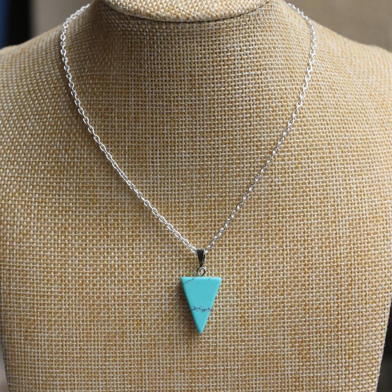 Couple Triangle Geometry Stone Pendant Necklace uygun fiyatlı satın ...