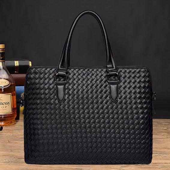 Buy Hand-woven Portable Briefcase Men's Cross-section Business Bag ...