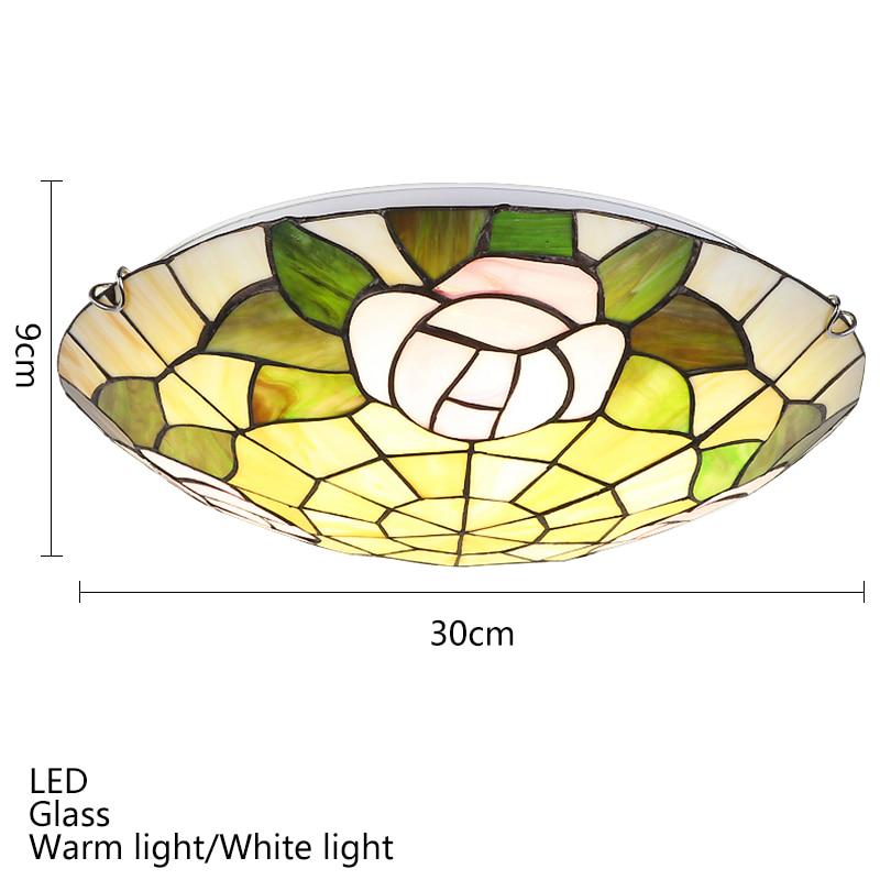 Buy Europe Countryside Glass Ceiling Lamp LED with 2 Lights Modern ...