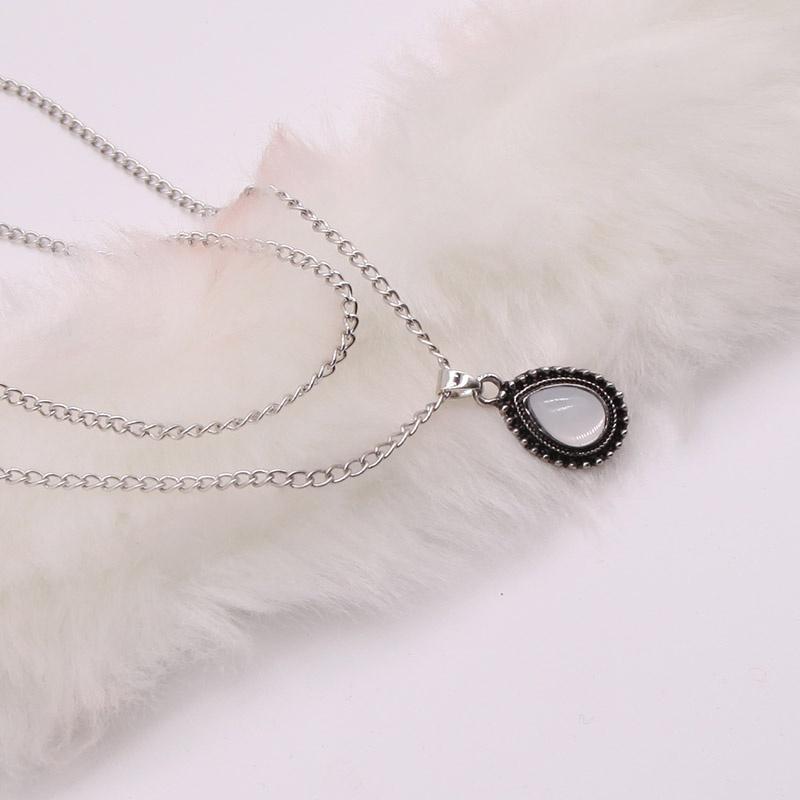 New vintage drop stone pendant necklace Woman Floor necklace women girl ...