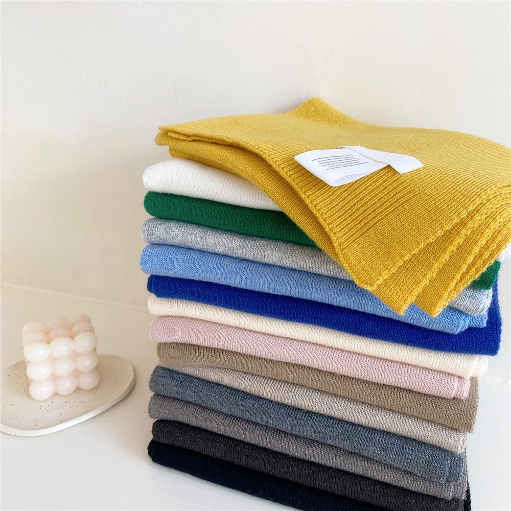 Buy Scarf Women's Autumn And Winter Fashion Solid Color Knitting Warm ...