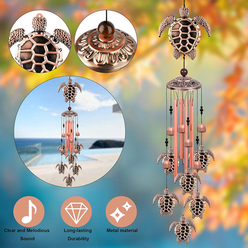 Buy Mayitr New Sea Turtle Wind Chimes Garden Outdoor 4 Tubes Bells Yard ...