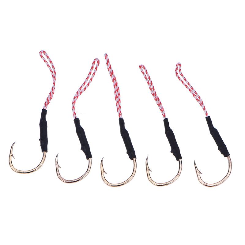 5Pcs Stainless Steel Fishing Hook with Pe Line Fly Tying Jig Assist ...