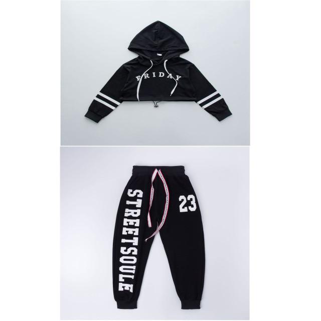 Fashion Hip Hop Clothing Set for Teenage Girls Cotton Children's Sports ...