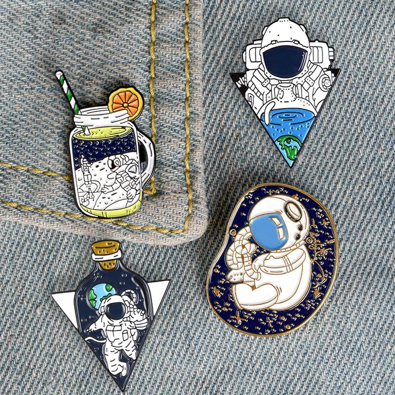 Buy Space Travel Enamel Pin Astronauts Special Edition Brooches Cosmic Space Badge Gift for Kids ...