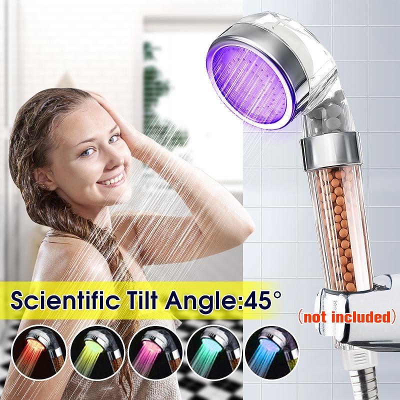 Buy LED Light Shower Head 7 Colors Automatically Changing LED Colorful Shower Head With SPA ...