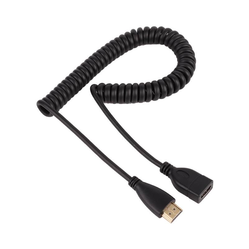 Buy HDMI To Right Angle Mini HDMI Spring Curl Flexible Cable V1.4 DSLR ...