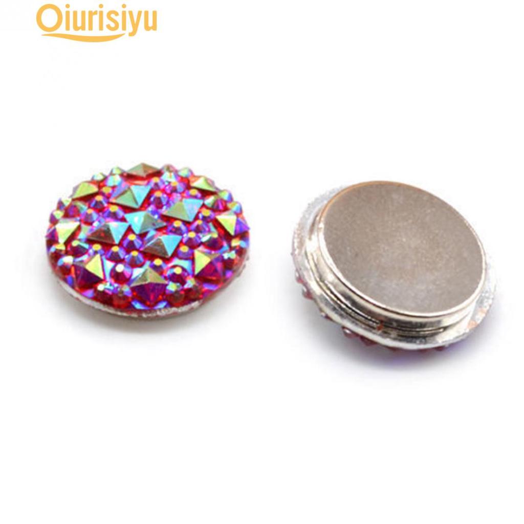 Buy 1 Pair Round Rhinestone Magnetic Women's Scarf Brooch Pin at ...