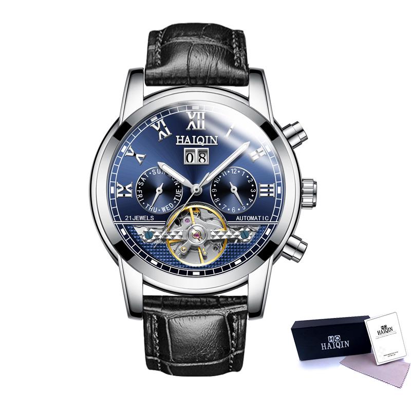 HAIQIN Mens Luxury Tourbillon Mechanical Watches for Men Waterproof ...