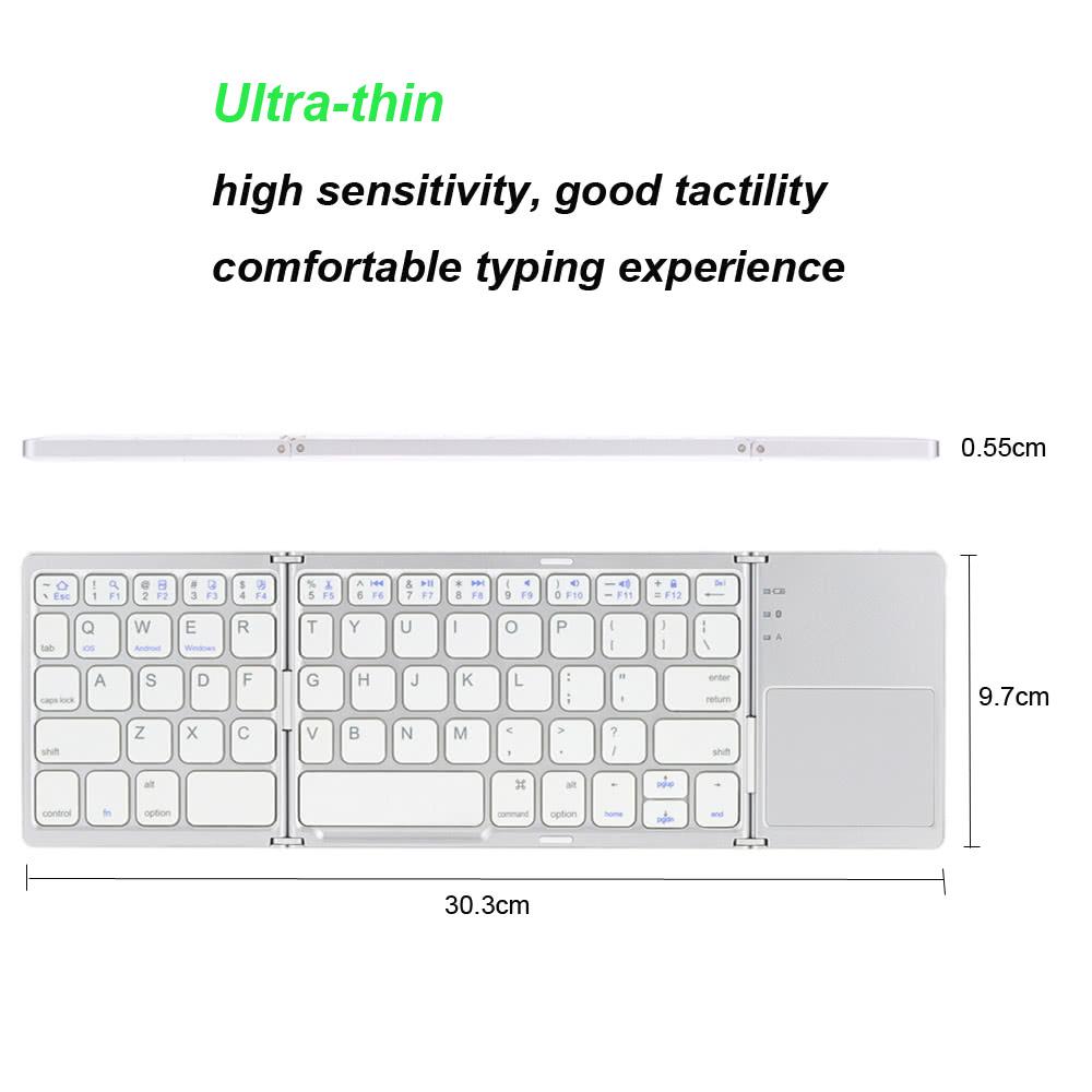 KKmoon Portable Mini Ultra Slim Thin Foldable Folding Bluetooth ...