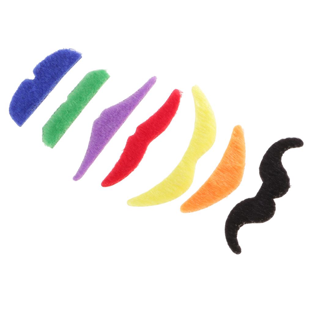 7Pieces Self Adhesive Fake Mustache Halloween Cosplay Costume Party ...