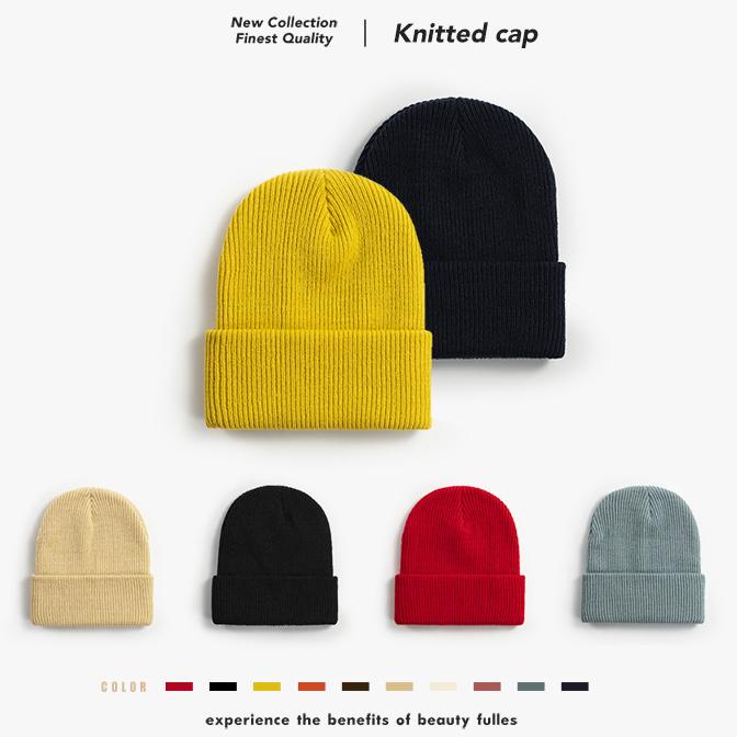 Women Solid Color Knitted Wool Hat Fashion Winter Wool Warm Capless ...