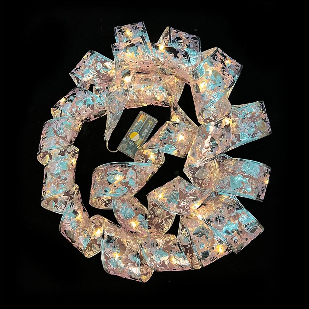 Koop LED Ribbon Light Easter Tree Ornaments DIY Lace Bow String Lights ...