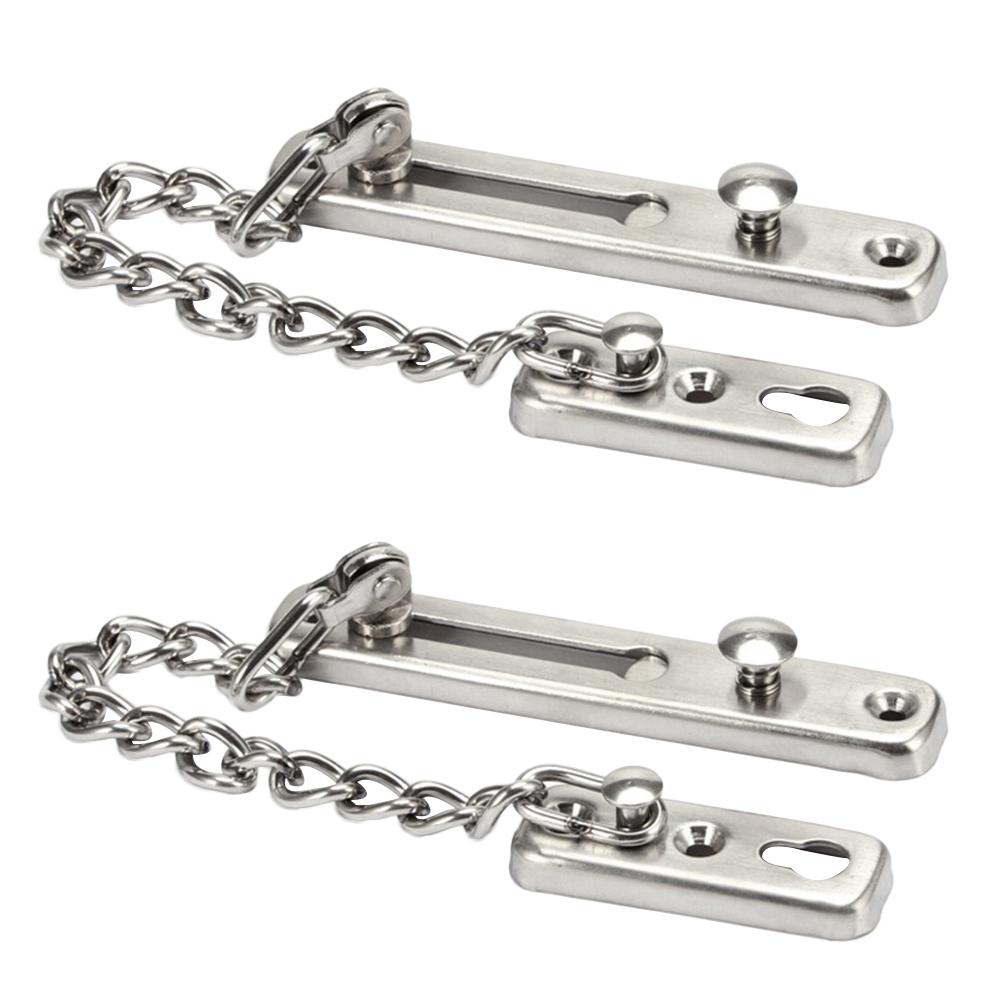 Buy 2pcs Door Lock Chain Protective Durable Stainless Steel Door Lock ...