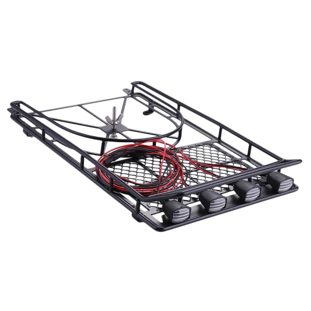 Buy RC Crawler Roof Rack W/ 4 Square LED Lights for D90 RC4WD Axial ...