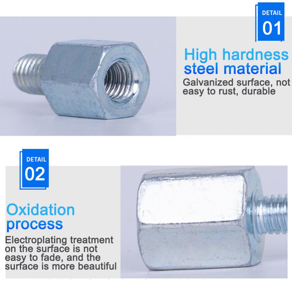 Cheap 10mm Anti-clockwise Silver Steel Metal Rearview Mirror Adapter ...