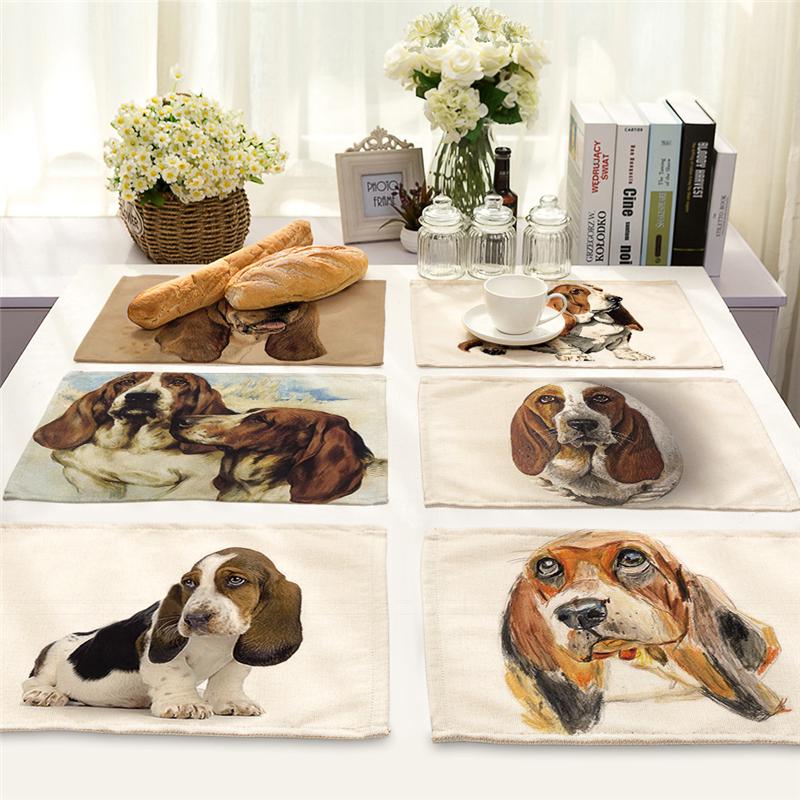 Buy Lovely Puppy Dog Animal Basset Hound Cup Table Pads Tableware ...