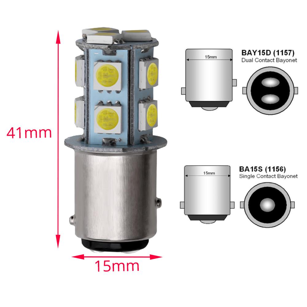 2X 1157 BAY15D 1156 BA15S P21W Beyaz Kırmızı 5050 13smd Fren Park Dönüş ...