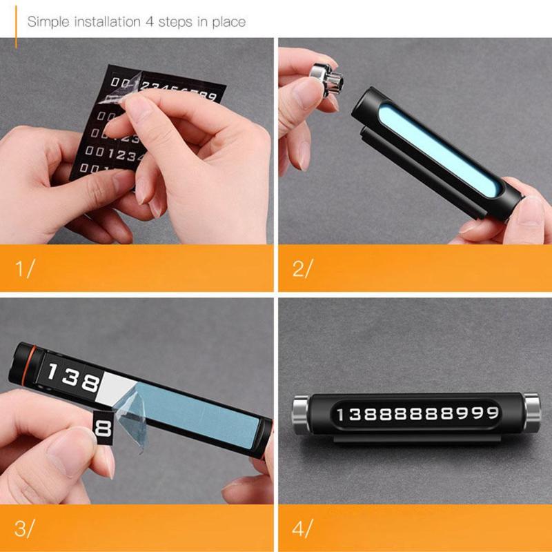 Buy Luminous Car Temporary Parking Card Rotatable Telephone Number ...