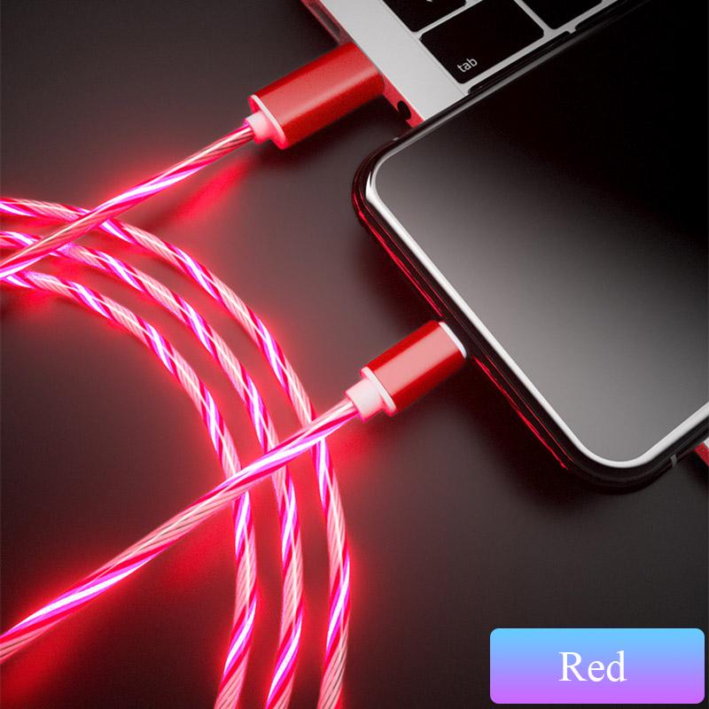 Buy LED Bright Lighting Glow Flowing USB Charging Cable For iPhone X ...